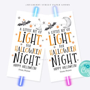 Printable Halloween Glow Stick Holder, A Little Bit of Light for ...