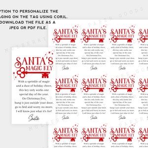 Printable Santa's Magic Key Tag, Christmas Tradition Santa's Magical ...
