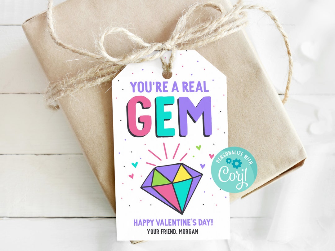 Printable Valentine's Day Card, Instant Download You're A Gem Valentine ...
