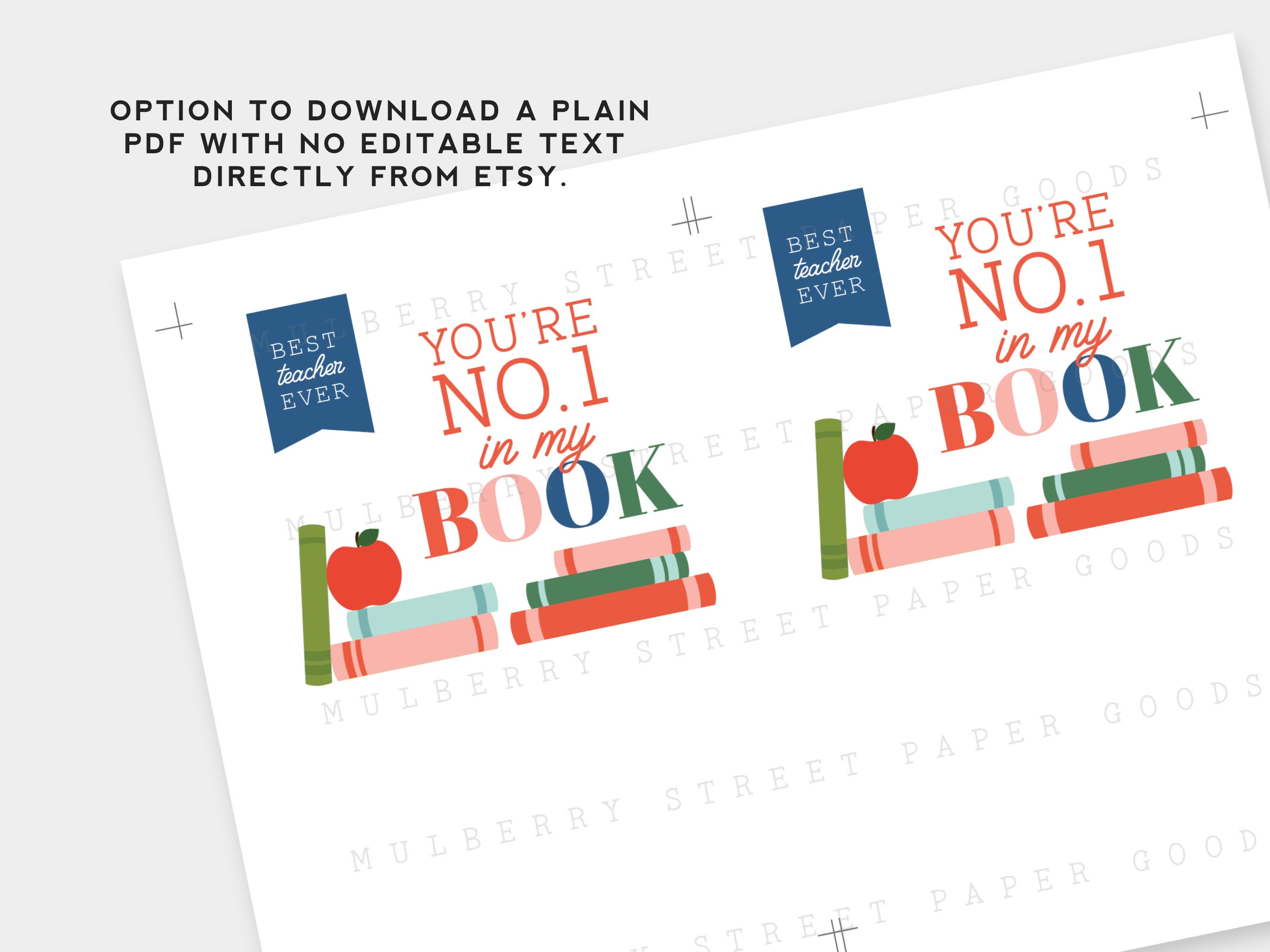 Printable Teacher Appreciation You're Number One in My - Etsy