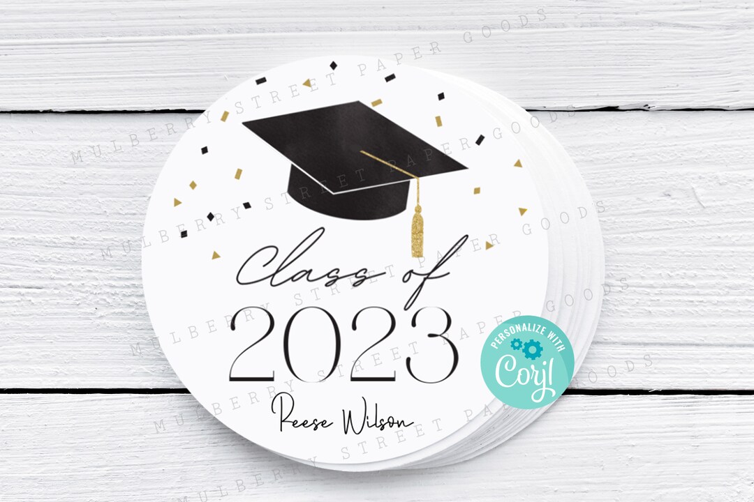 Graduation Cap 2 Inch Circle Instant Download Digital Design, Grad ...