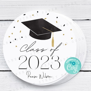 Graduation Cap 2 Inch Circle Instant Download Digital Design, Grad ...