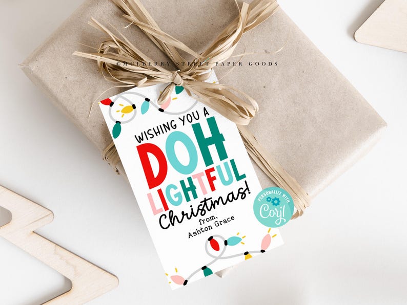 Editable Play Dough Gift Tag Digital Download Doh Christmas Gift Tag ...