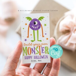 Halloween Build Your Own Monster Gift Tag Printable Halloween Party ...