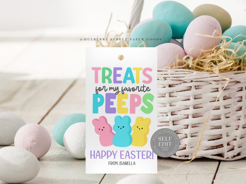Printable Treats for My Favorite Peeps Easter Gift Tag, Instant ...