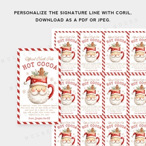 Official North Pole Hot Cocoa Mix Instructions Gift Tag Printable ...