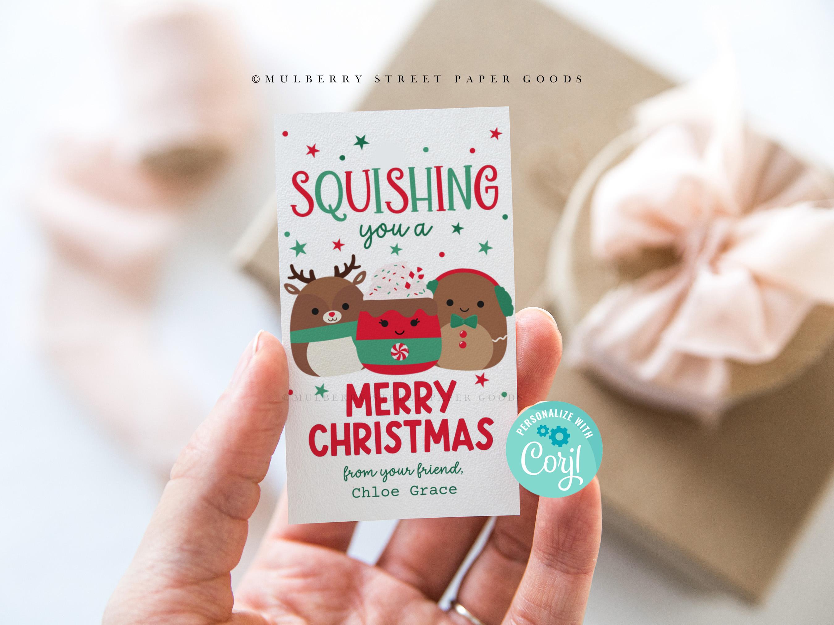 Squish Christmas Gift Tag Digital Download Plush Christmas Gift for ...
