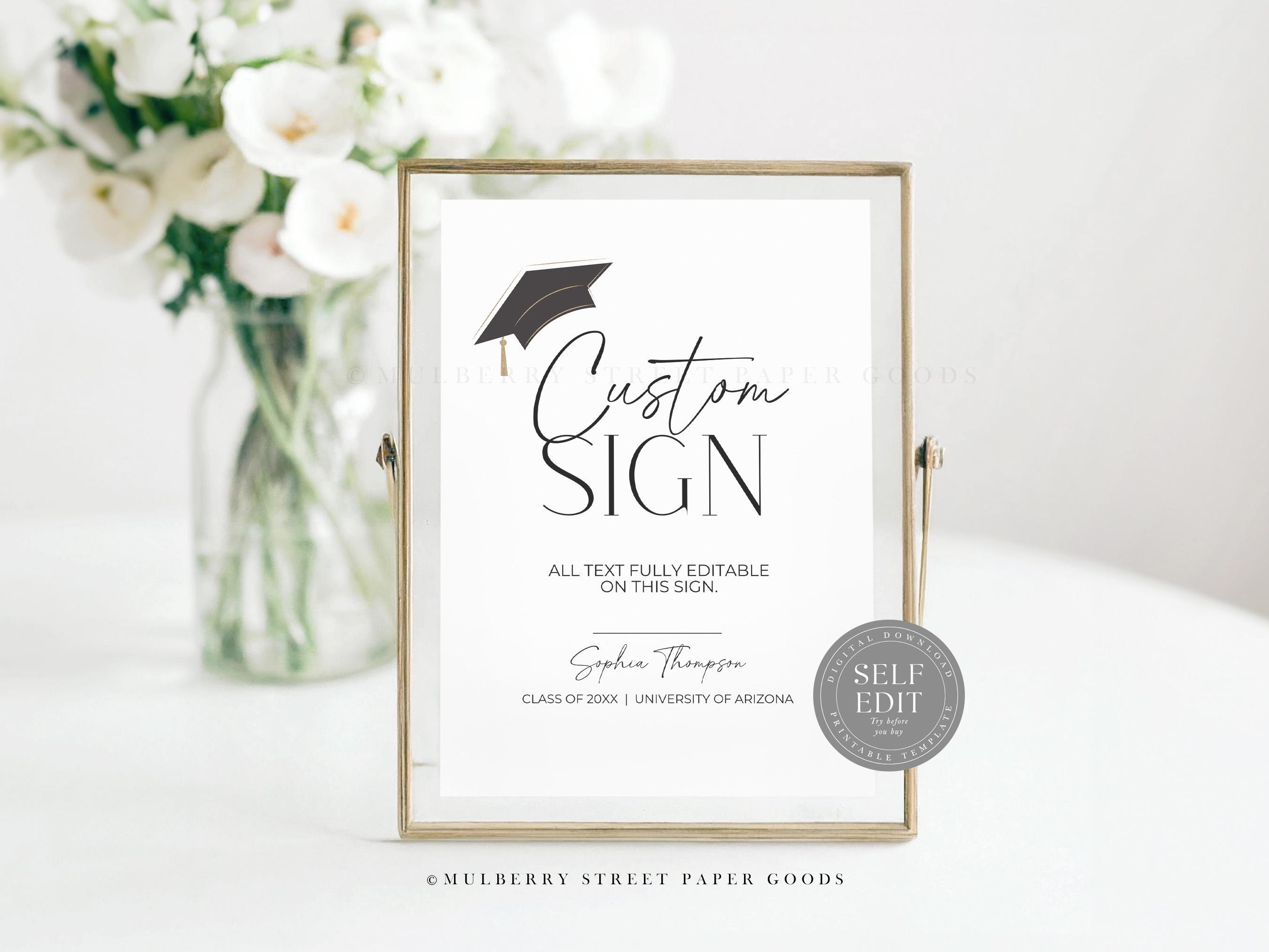 Editable Graduation Party Sign Instant Download Custom Graduation Sign ...