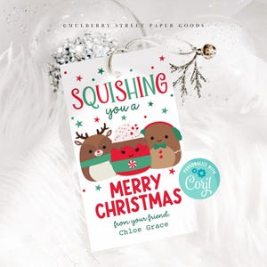 Squish Christmas Gift Tag Digital Download Plush Christmas Gift for ...