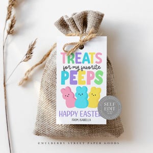 Printable Treats for My Favorite Peeps Easter Gift Tag, Instant ...