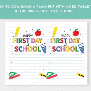 Happy First Day of School Gift Card Holder Printable, Back to School ...