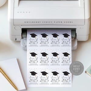 Printable Graduation Cap Class of 2026 Gift Tag, Instant Download ...