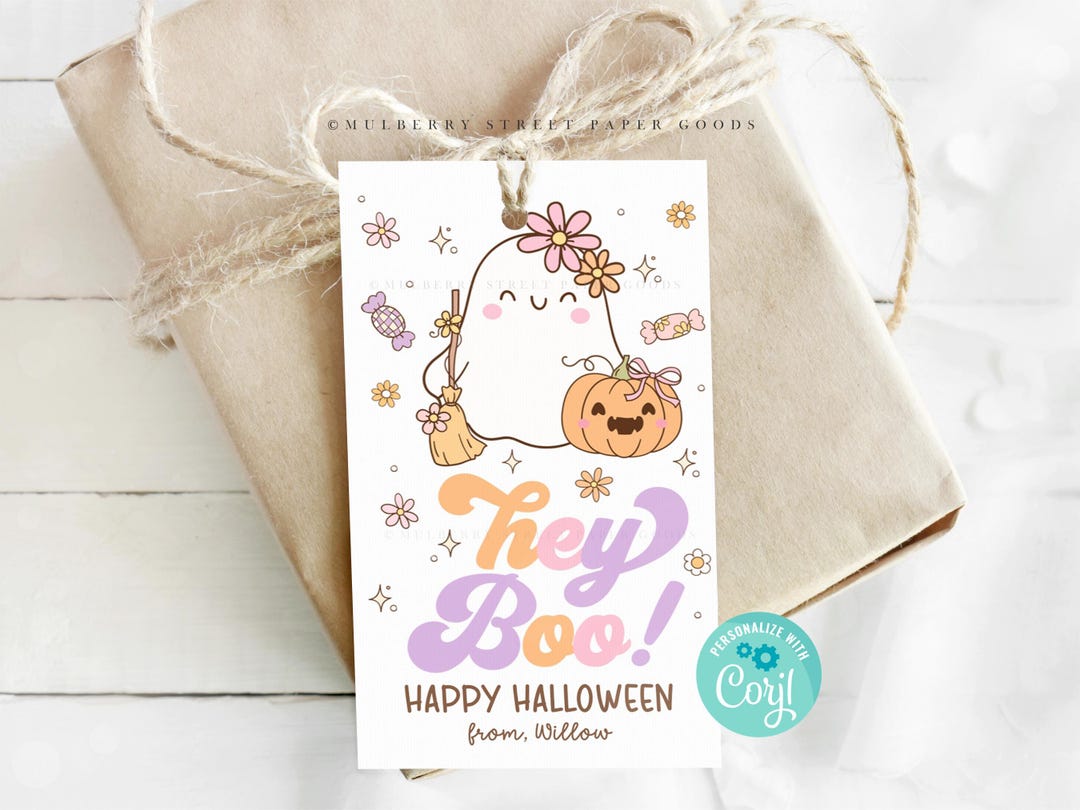 Instant Download Halloween Gift Tag Printable Groovy Ghost Halloween ...