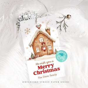 Editable Merry Christmas Gift Tag Digital Download Printable Cute ...