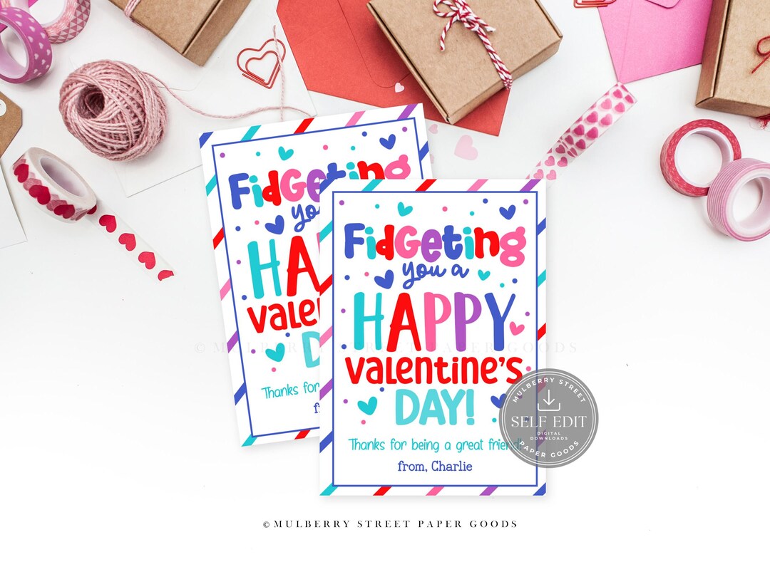 Fidget Toy Valentine Card Printable Digital Download Canva Template ...