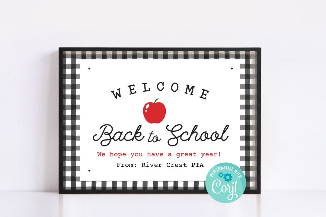 Welcome Back to School Sign, Welcome Teachers Back to School Printable ...