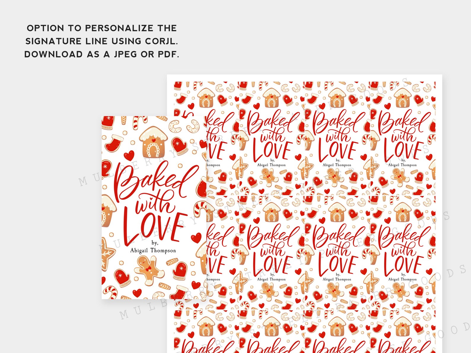 Printable Baked With Love Gift Tag Editable Gift Tag - Etsy