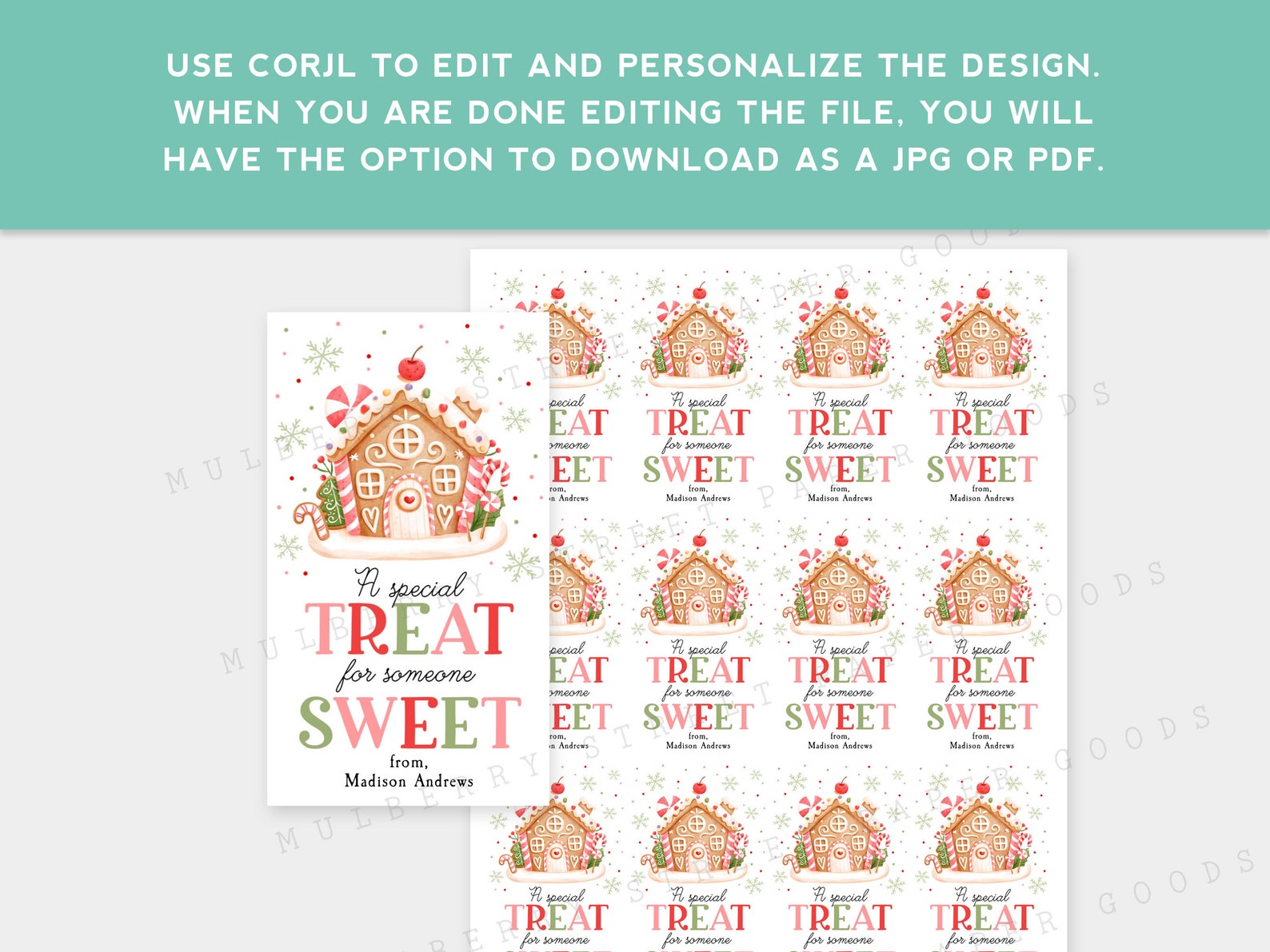 Printable Christmas Treat for Someone Sweet Gift Tag - Etsy