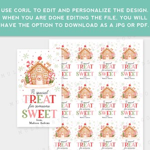Printable Christmas Treat for Someone Sweet Gift Tag, Gingerbread House ...