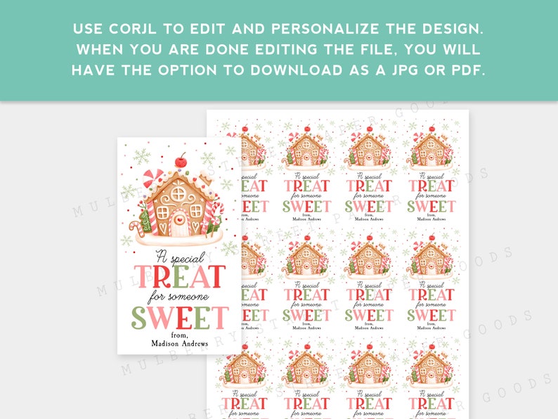 Printable Christmas Treat for Someone Sweet Gift Tag - Etsy