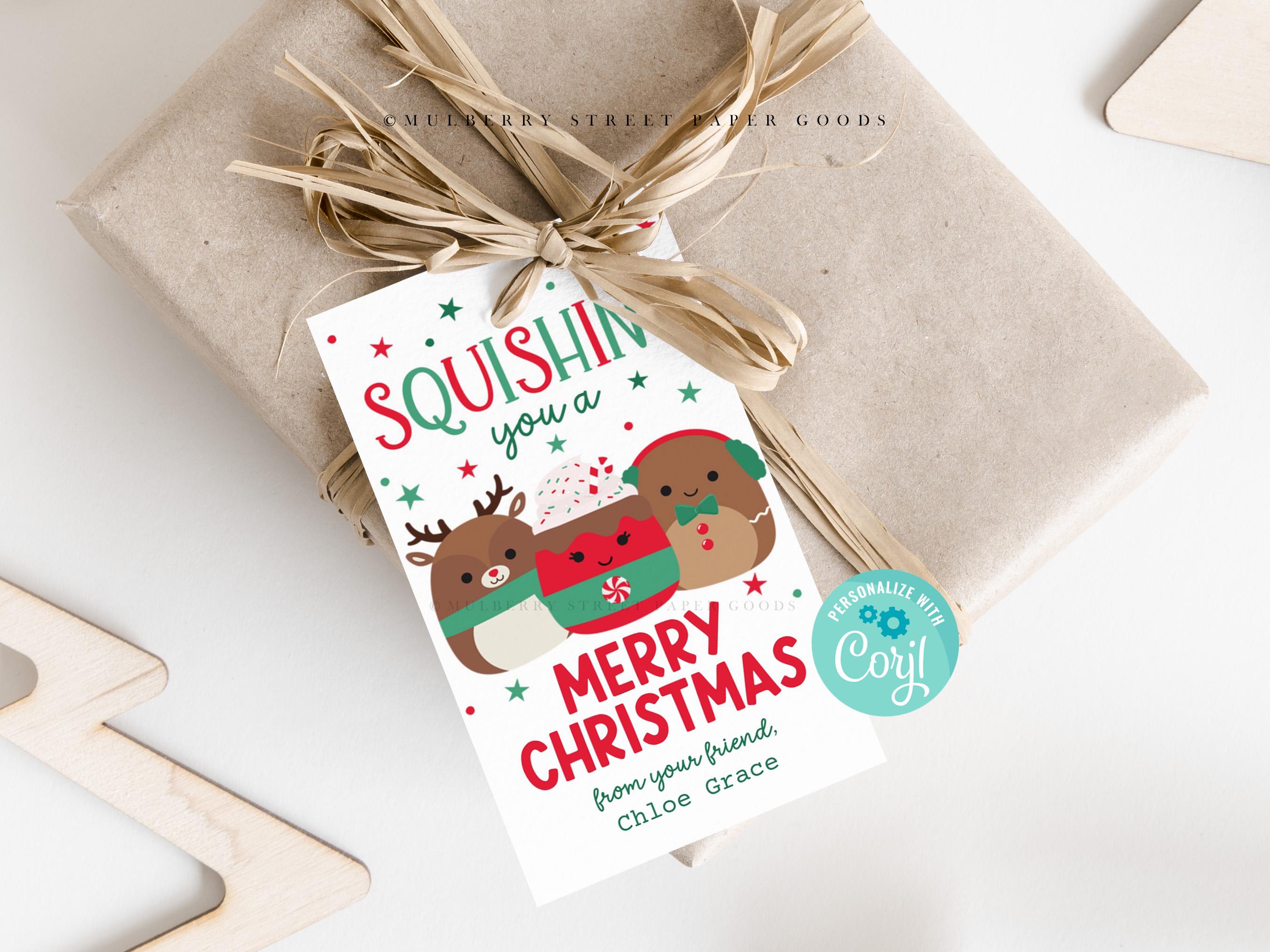 Squish Christmas Gift Tag Digital Download Plush Christmas Gift for ...