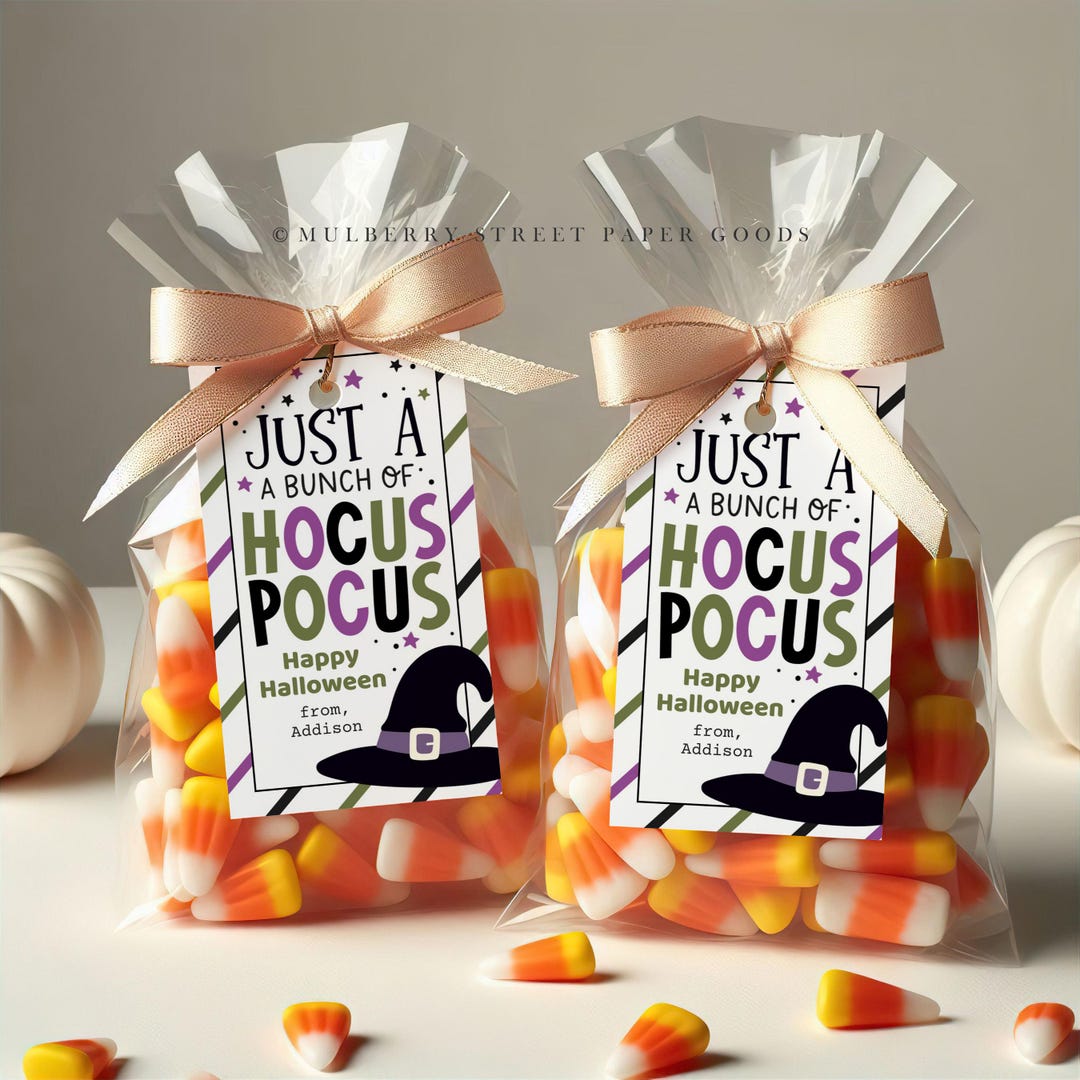 Halloween Printable Gift Tag Halloween Party Favor Tag Trick or Treat ...