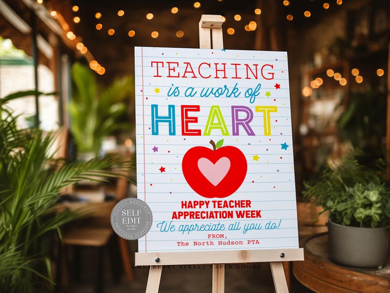 Printable Teacher Appreciation Week Poster Canva Template Editable ...