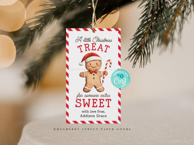 Candy Cane Christmas Gift Tag Printable A Little Treat for Someone ...