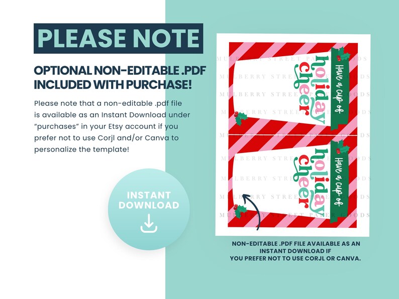 Christmas Coffee Gift Card Holder Printable Digital Download Holiday ...