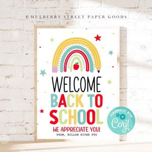 Printable Welcome Back to School Sign, First Day of School Teacher ...