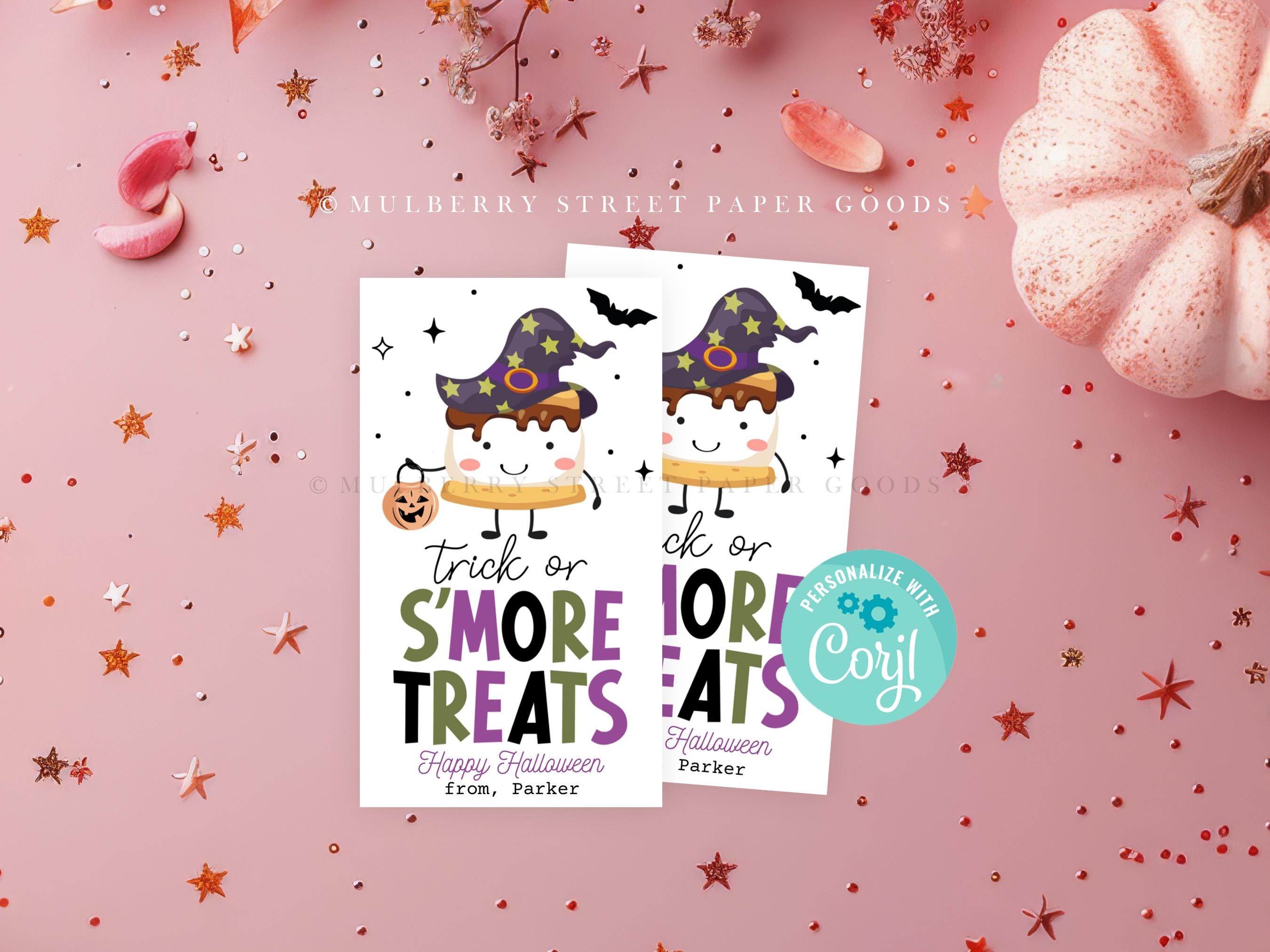 Halloween Printable Gift Tag Trick or S'more Treats Tag Halloween Gift ...