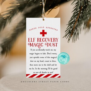 Editable Elf Magic Dust Printable Gift Tag Christmas Elf Magical Dust ...