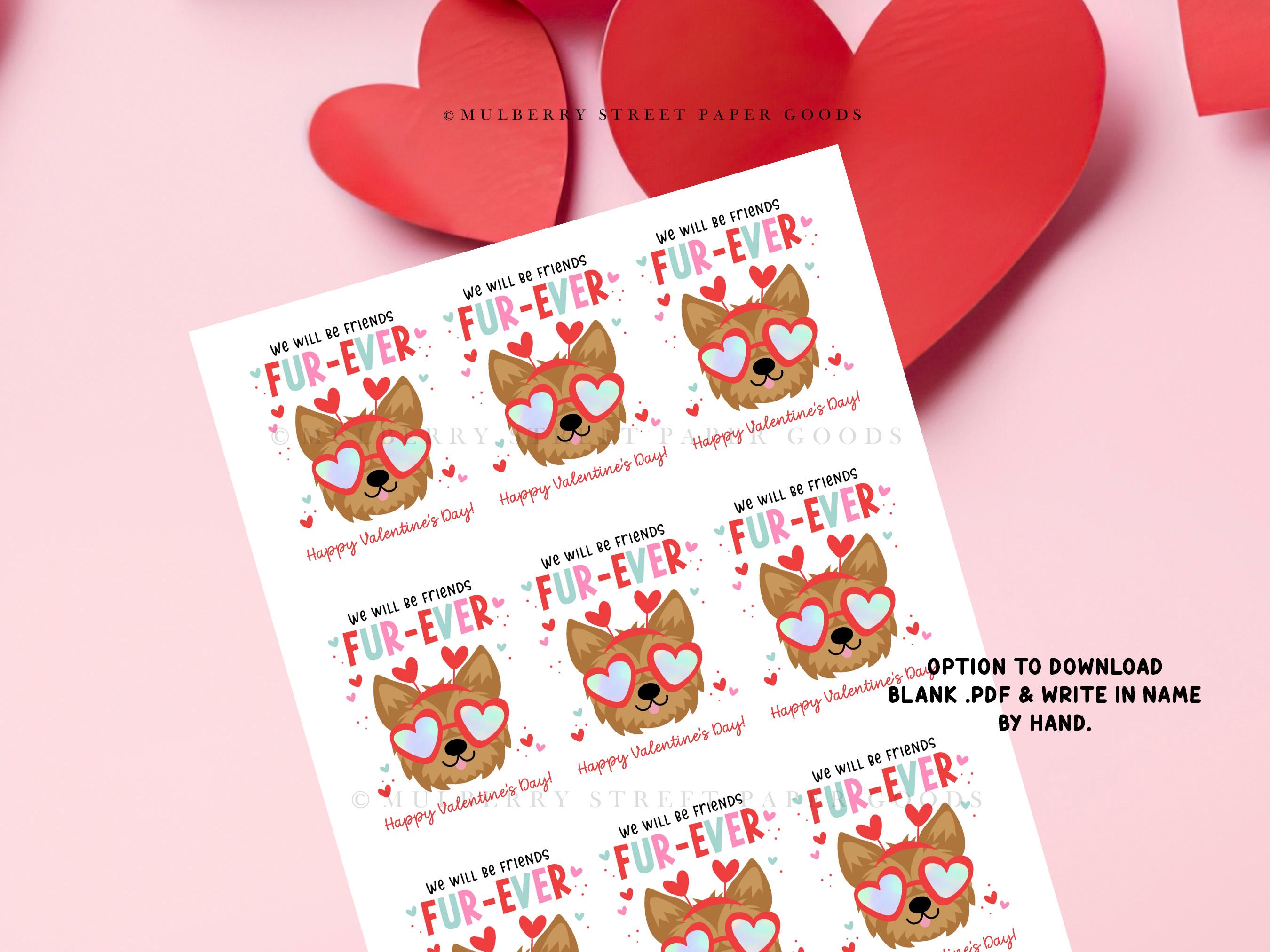 Cute Dog Valentine's Day Card Printable Canva Template Digital Download ...