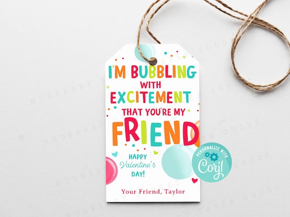 Printable Bubbling With Excitement That You're My Friend | Etsy