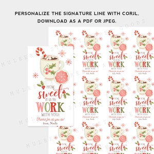 Printable How Sweet It is to Work With You Christmas Gift Tag, Co ...