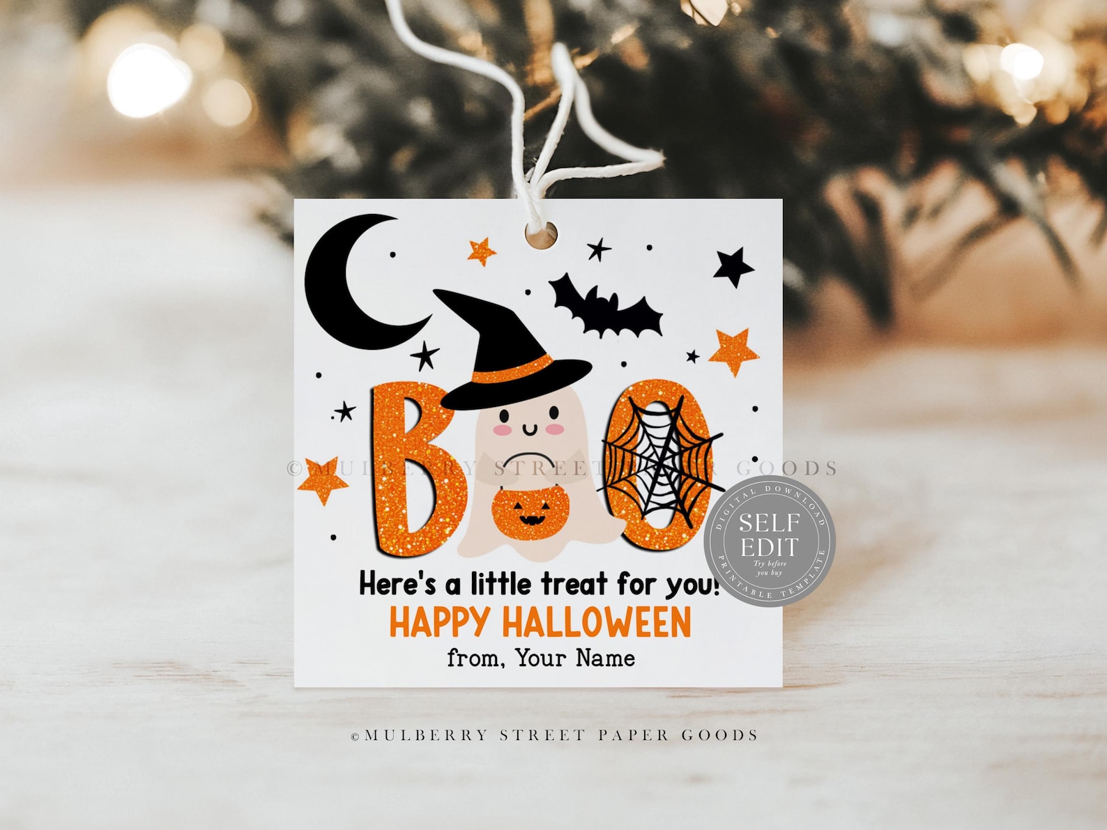 Editable Halloween Gift Tag Canva Template Digital Download Printable ...