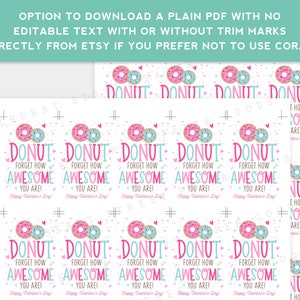 Printable Donut Forget How Awesome You Are Valentine, Kids Classroom ...