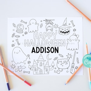 Editable Halloween Coloring Page Printable Kids Halloween Party ...