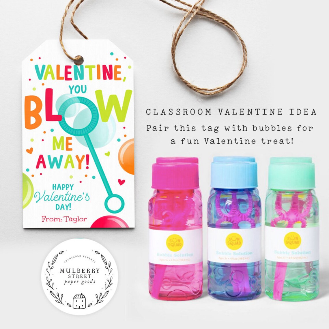 Printable Bubbles Classroom Valentine Card Instant Download - Etsy