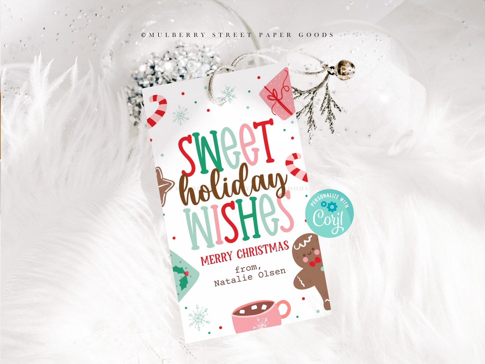 Sweet Holiday Wishes Gift Tag Printable Christmas Cookies Hot Cocoa ...