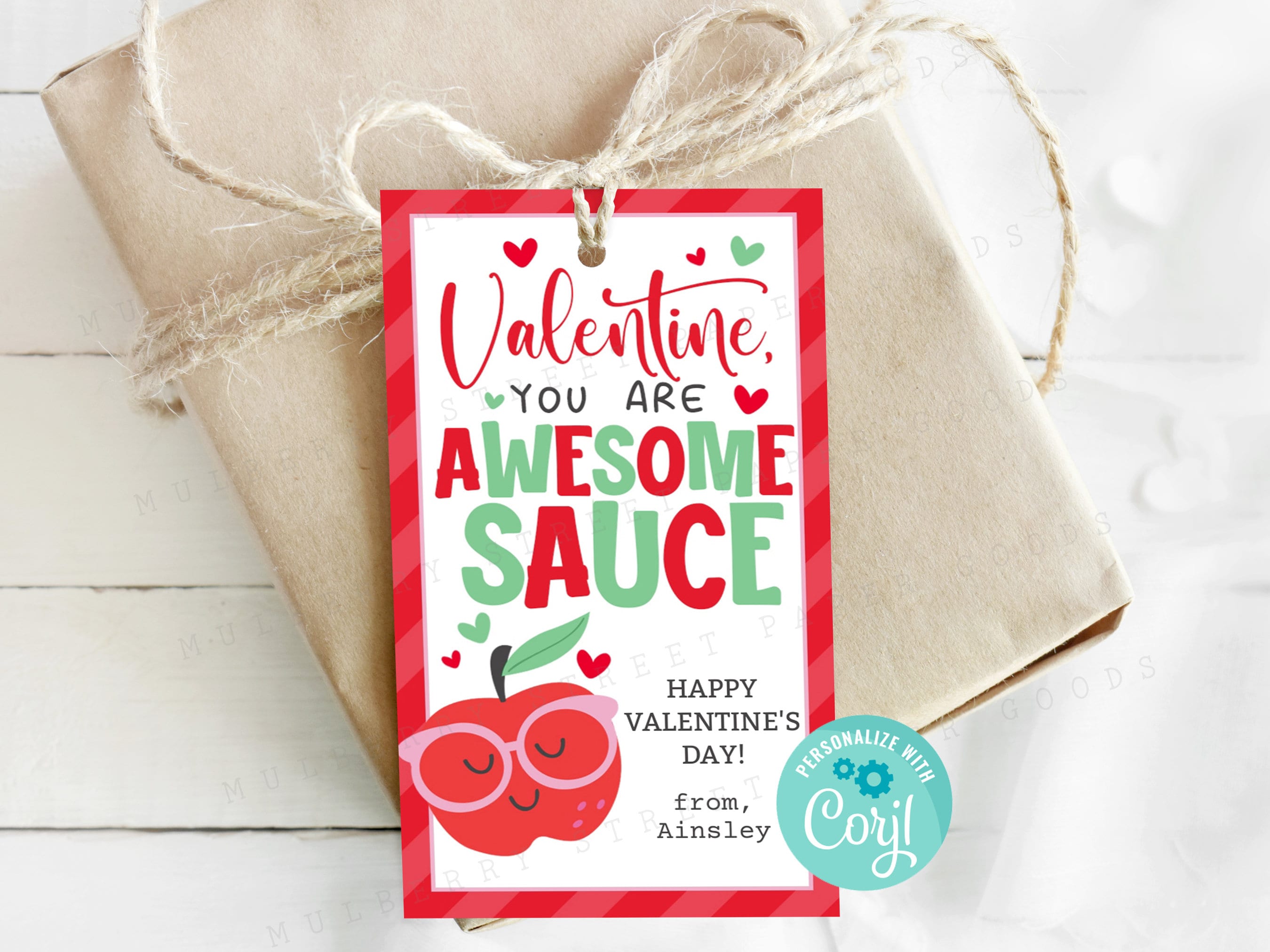 Printable You Are Awesome Sauce Valentine's Day Card Kids Classroom ...