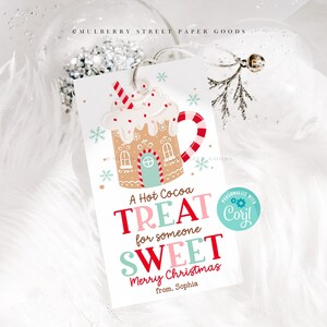 Editable Christmas Hot Cocoa Gift Tag Digital Download Hot Chocolate ...