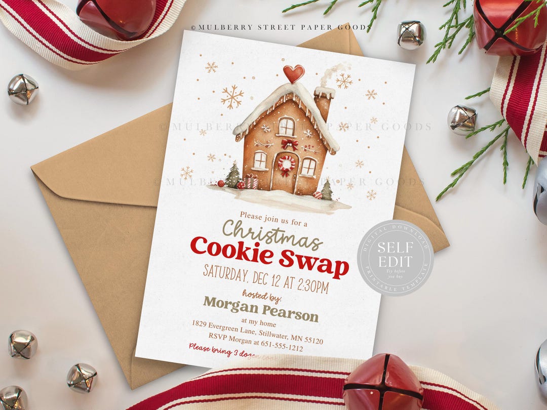 Editable Christmas Party Invitation Template Digital Download ...
