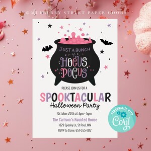 Editable Halloween Party Invitation Template Hocus Pocus Halloween ...