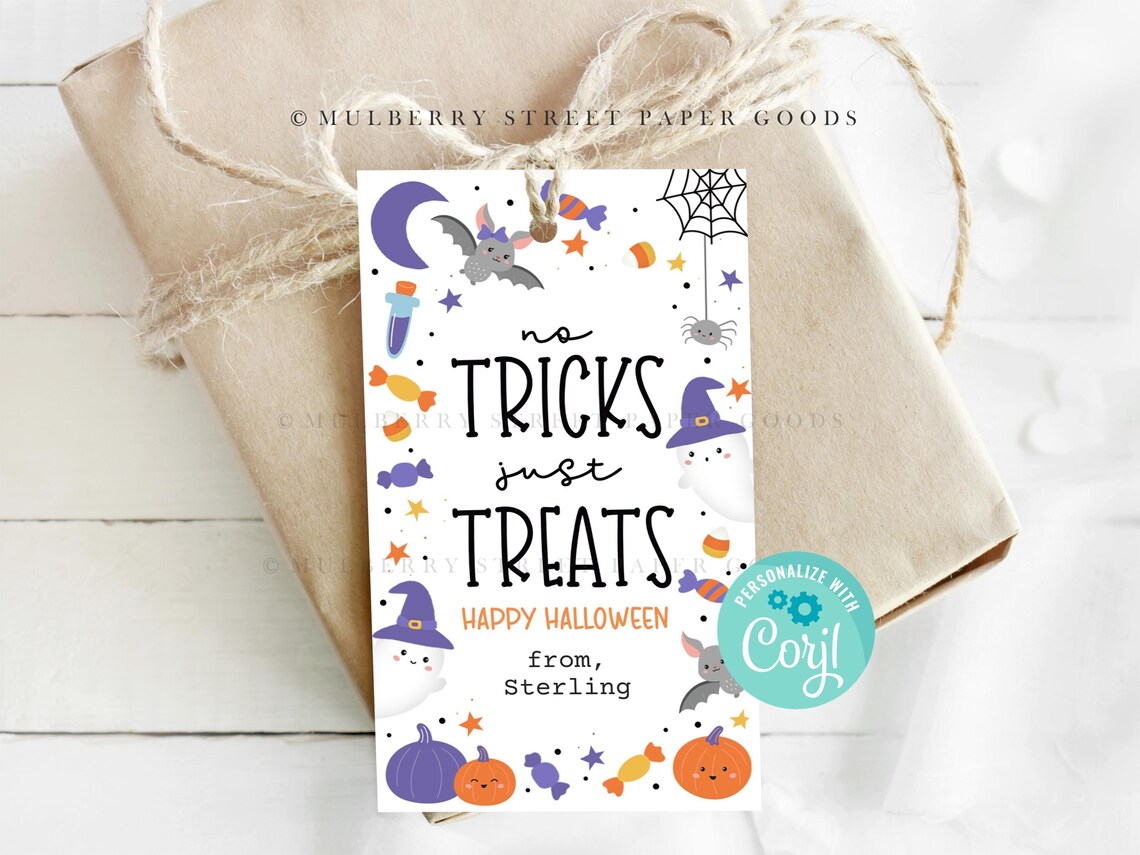 Editable Halloween Gift Tag Printable Halloween Party Favor Halloween ...