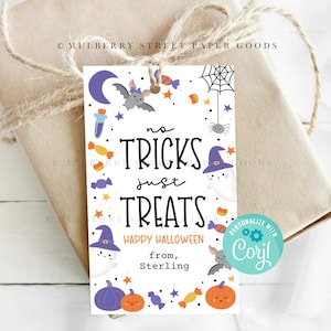 Editable Halloween Gift Tag Printable Halloween Party Favor Halloween ...
