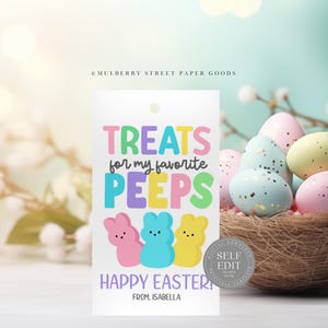 Printable Treats for My Favorite Peeps Easter Gift Tag, Instant ...