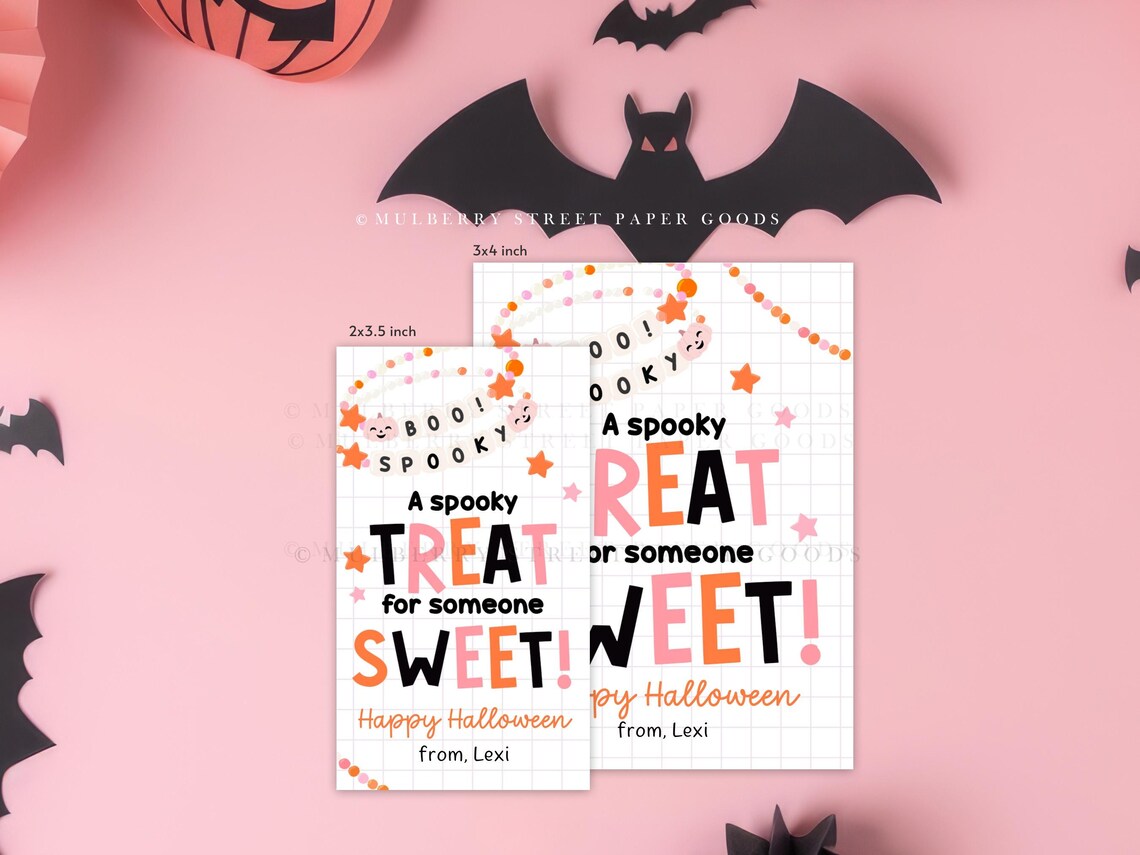 Halloween Printable Gift Tag A Spooky Treat for Someone Sweet ...