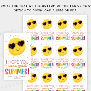 I Hope You Have A Great Summer Printable Gift Tag Template Last Day of ...