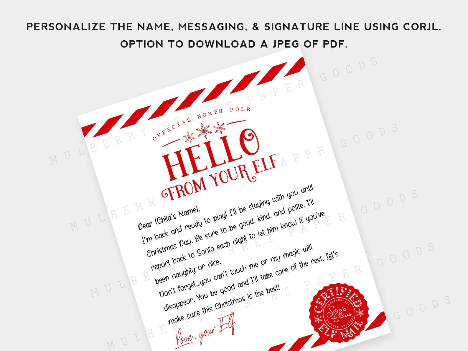 Printable Hello From Your Elf Letter Editable Elf Arrival - Etsy